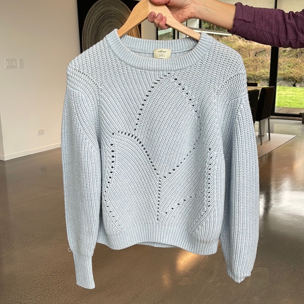 Aritzia Wilfred Free Baby Blue Sweater - Gem